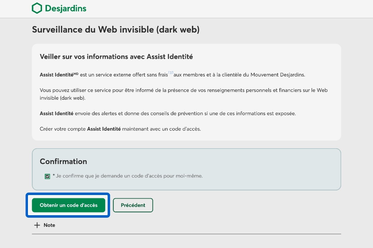 Comment récupérer son code d’activation pour Assist Identité? - Desjardins