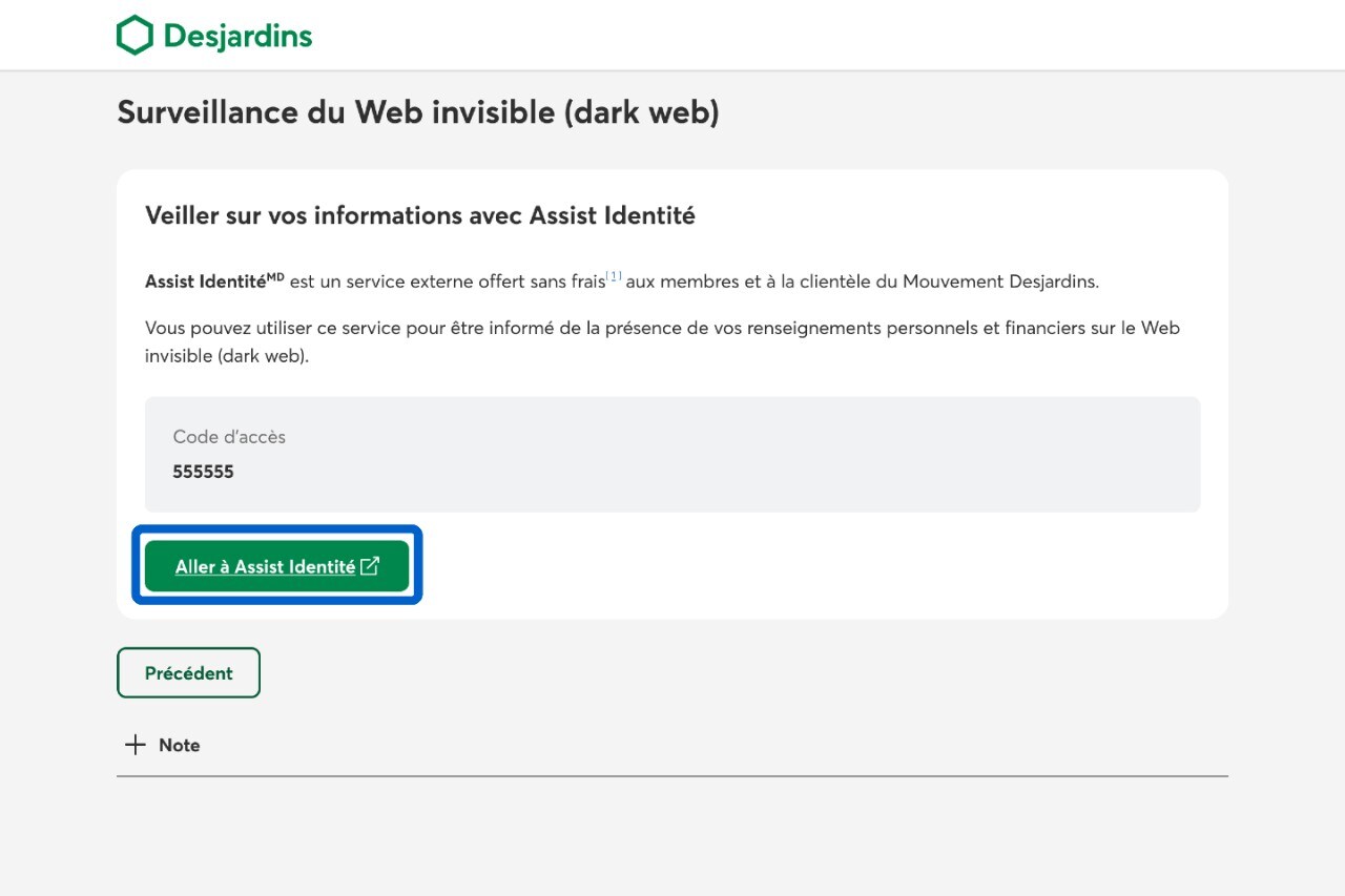 Comment récupérer son code d’activation pour Assist Identité? - Desjardins